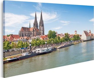 Islandburner Bild auf Leinwand Regensburg Donaukathedrale Deutschland Bilder Drucke für Wohnzimmer Büro