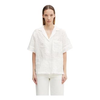 Maison Kitsun&eacute; Pariser Karten-Shirt aus transparentem Resort-Stoff - - Blouses & Shirts - Damen - Wei&szlig; - S