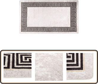 vidaXL Vidaxl - Tapis lavable antidérapant 190x300 cm beige clair - Tapis Design - Tapis Salon - Tapis Chambre - Tapis Moderne - Tapis Beige