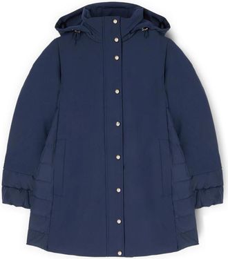 Motivi Femme, Vestes, Bleu, Taille: 46 FR Doudoune avec Capuche Amovible