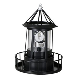 DOITOOL Led Solar Leuchtturm 360° Rotierende Lampe Für Garten Dekor Solarleuchte Für Außenbereich Resin Und Metall Gartenbeleuchtung Mit Ästhetischem Design