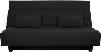 Dunlopillo Banquette Clic clac 2 places REVEUR - Tissu noir - Matelas DUNLOPILLO - Couchage 188x128 cm