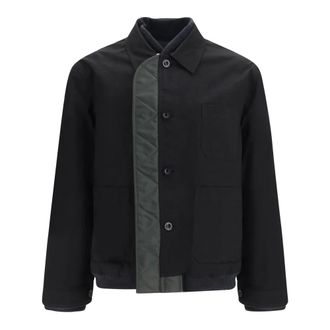sacai Blouson r&eacute;versible en nylon serg&eacute; et ripstop - Homme - Vestes - Noir - Taille: M