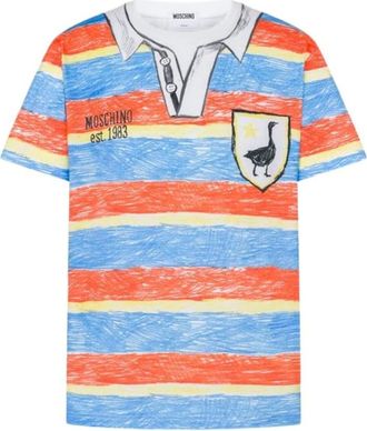 Moschino unisex, Tops, Multicolore, Taille: XL T-shirt Imprim&eacute; en Jersey de Coton