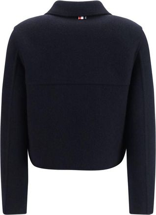 Thom Browne Cropped Wool Jacket - Navy