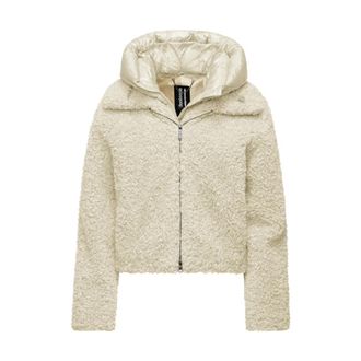 Bomboogie Kurzer Mantel aus zwei Materialien - - Jackets - Damen - Wei&szlig; - M