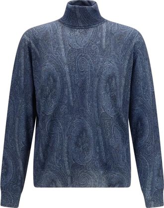 Etro Paisley Rollkragenpullover - - Knitwear - Herren - Blau - S