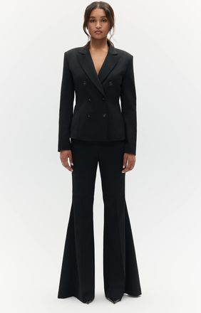 Benu Damen Schwarzer Zweireihiger Blazer