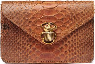 CLARIS VIROT Porte-cartes Alex Python Moka