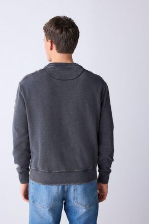 Next Sweater Kastiges Rundhals-Sweatshirt mit Waffelstruktur (1-tlg)