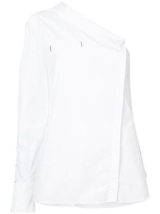 MUGLER Asymmetrisches Hemd - Wei&szlig;