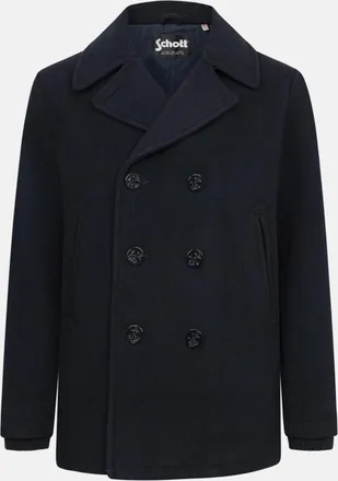 Schott NYC Caban Blau Pea Coat Jacke