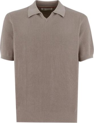 Brunello Cucinelli Homme, Tops, Brun, Taille: 2XL Pull Polo