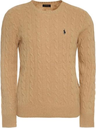 Polo Ralph Lauren Homme, Pulls, Brun, Taille: XL Pull Ras du Cou en Tricot C&ocirc;tel&eacute;