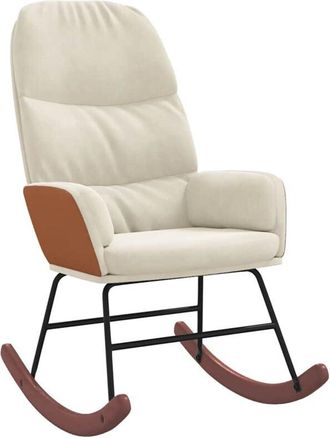 vidaXL Schaukelstuhl Samt Creme Vidaxl