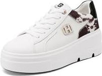 Queen Helena Sneakers Platform Baskets &agrave; lacets paillet&eacute;s Casual Femme X32-61, X34 16 Blanc, 38 EU