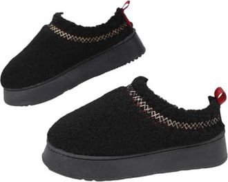 Generic Chaussons Foussants &Agrave; Plateforme Doublure en Fourrure Douce Chauds dhiver Chauds Confortables Antid&eacute;rapants Int&eacute;rieur/Ext&eacute;rieur Bottines Courtes,Noir,