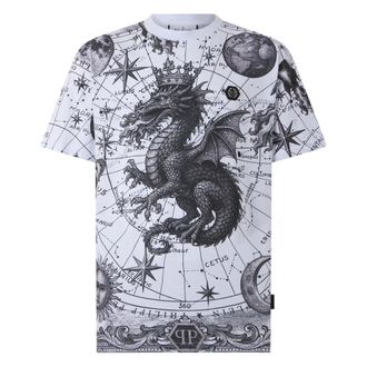 Philipp Plein Homme, Tops, Blanc, Taille: L T-Chemises