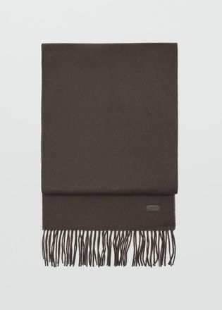 Mango &Eacute;charpe unie &agrave; franges chocolat - Homme - Taille unique - MANGO MAN