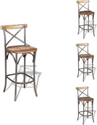 vidaXL Vidaxl - Tabouret de bar Bois de récupération massif - Chaise De Bar - Tabouret De Bar - Mobilier Vintage - Décoration Intérieure - Bois De