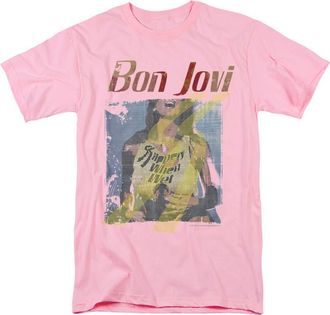 Trevco Unisex Bon Jovi Slippery When Wet Girl, Pink T-Shirt, Rosa, XXL