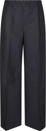 Moncler Femme, Pantalons, Bleu, Taille: 38 FR Wide Cotton Pantalons