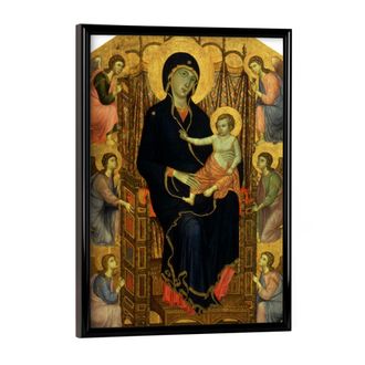 artboxONE Poster mit schwarzem Rahmen 18x13 cm F&uuml;r Kinder Madonna Rucellai - Bild Madonna buoninsegna Child