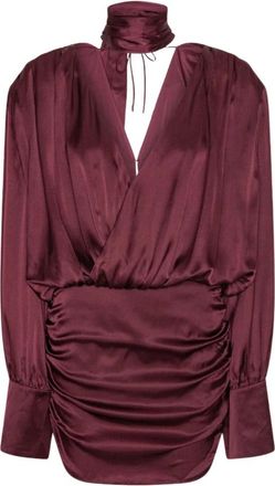 Rotate Rotate Birger Christensen, Femme, Robes, Violet, Taille: 38 FR Robe en Soie Zinfandel