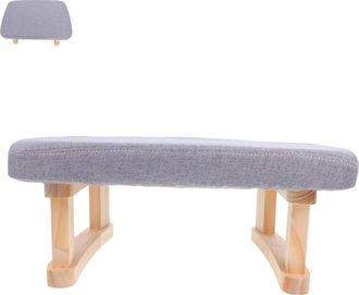 BESPORTBLE jojofuny Kleiner Holz Fu&szlig;hocker mit Stoffbezug Multifunktionaler Sitzhocker als Schuhwechselbank und Meditationsbank Tragbarer Wohnzimmertritt f&uuml;r B&uuml;r