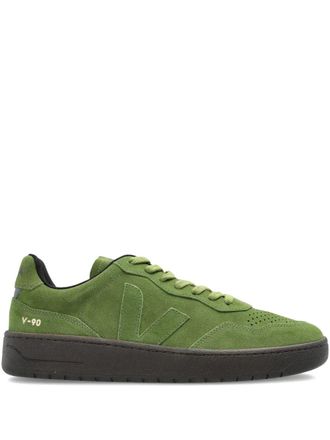Veja baskets V-90 en daim - Vert