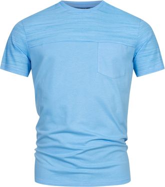Indicode Herren INSprings T-Shirt mit Rundhalsausschnitt und Brusttasche | Herrenshirt Sommershirt Alaska Blue, XXL