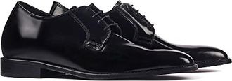 Masaltos Chaussures réhaussantes pour Homme avec Semelle Augmentant la Taille jusquà 7cm. Fabriquées en Peau. Modèle Oporto Noir 45