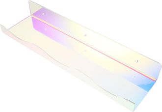 Valiclud Transparente Acryl Wandregale Satz Schwebendes Badezimmerregal mit Mehrschichtigem Stauraum Farbiger Wandparf&uuml;mst&auml;nder und Nagellackdisplay Wandmontie