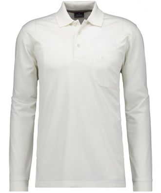 Ragman Herren Softknit-Polo Langarm, Ecru, XXL
