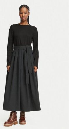 Max Mara Kleid f&uuml;r den Alltag Carioca 2625626042 Schwarz Regular Fit