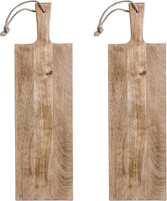 Butlers 2er Set Tapasbrett mit Griff LA Bodega (60 x 18cm) aus Mangoholz ideal als Schneide- und Servierbrett, Brotbrett, Fr&uuml;hstucksbrett, Arbeitsplatte zum K