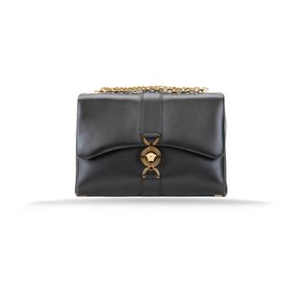 Versace Leder Damen Schultertasche Magnetverschluss - - Bags - Damen - Schwarzk - ONE SIZE