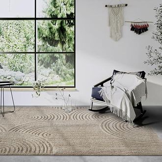 Elle Decoration Hochflor Teppich Chappe - Moderner Wohnzimmerteppich, Langflor Shaggy, Modernes Muster, Flauschig Weich Boho für Wohnzimmer, Schlafzimmer -