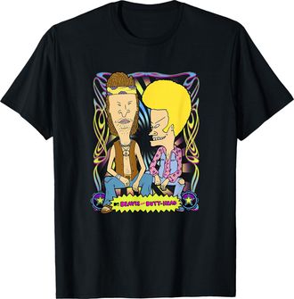Beavis And Butt-Head T-Shirt - Unisex Erwachsene - Schwarz - S - Klassische Passform - Cartoon-Grafiken