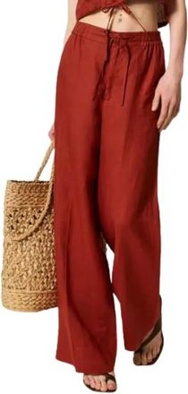 Twinset Femme, Pantalons, Brun, Taille: 42 FR Wide Pantalons