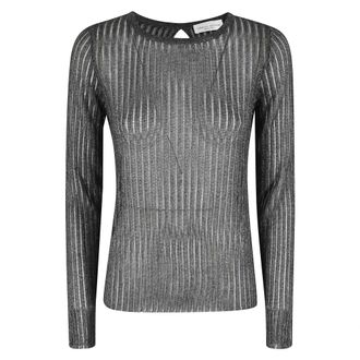 Roberto Collina Femme, Pulls, Noir, Taille: 40 FR Girocollo ML Costa Scarto