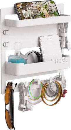 Generic Schwimmendes f&uuml;r Nachttische, Haushaltswandorganisationsregal | dekoratives Bettregal mit Haken und Kabelschellen, f&uuml;r Schlafzimmeraufbewahrung und Or