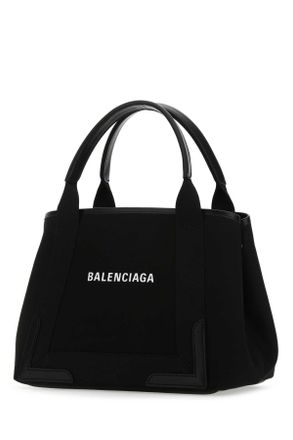 Balenciaga Womens Black Canvas Small Cabas Navy Handbag 1000 T Cotton Borse A Mano Bag