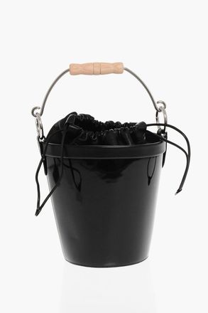 Maison Margiela Patent Leather Bucket Bag with Wooden Handle Maison Margiela