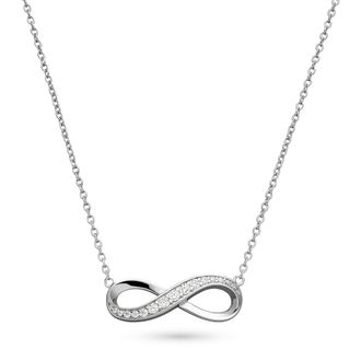 s.Oliver Necklace - Elegante Halskette aus poliertem 925er Silber - Silber - Ankerkette 45 cm - wasserfest & hautfreundlich