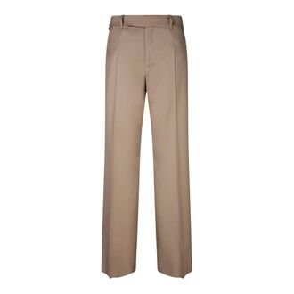 Dolce & Gabbana Homme, Pantalons, Brun, Taille: L Pantalon Large en Laine Beige