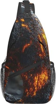 Generic Raging Flame Bear Sac &agrave; bandouli&egrave;re de voyage pour homme Sac &agrave; dos de randonn&eacute;e