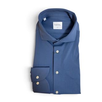 Fakts Chemise d&eacute;contract&eacute;e coupe ajust&eacute;e - Homme - Chemises - Bleu - Taille: XL