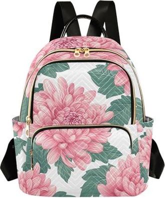 Mnsruu Mini sac à dos pour femme - Motif pivoine rose - Petit sac à dos tendance - Sac à dos décontracté, Multi245, M