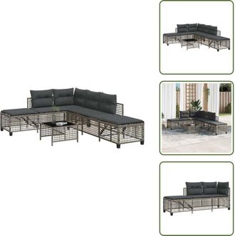vidaXL 3-tlg. Garten-Ecksofa-Set mit Kissen Grau Poly Rattan - Gartenm&ouml;bel - Esszimmergarnituren - Outdoor-Lounge - Rattanm&ouml;bel - Balkonm&ouml;bel